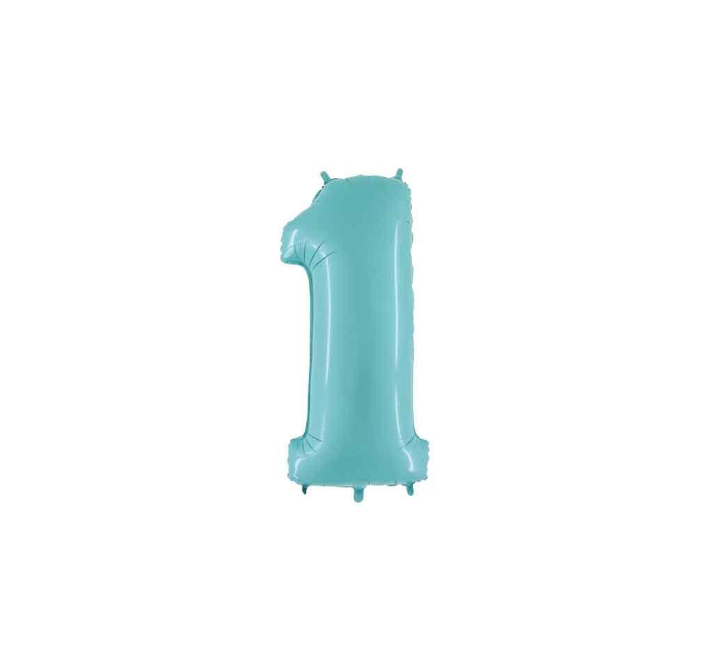Number 1 - Pastel Blue - 14 inch - Balloonie